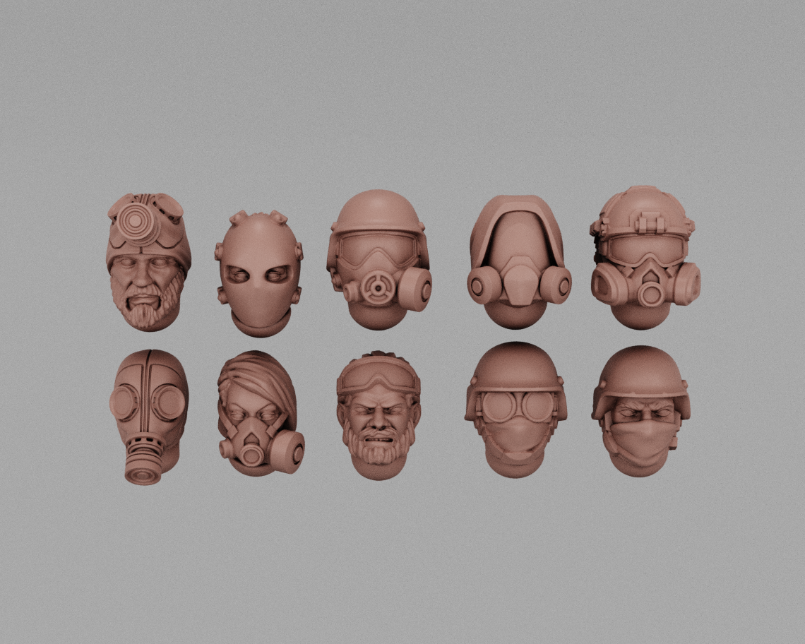 STALKER Assorted Heads | Human Infantry Heads — Resin Munitorum
