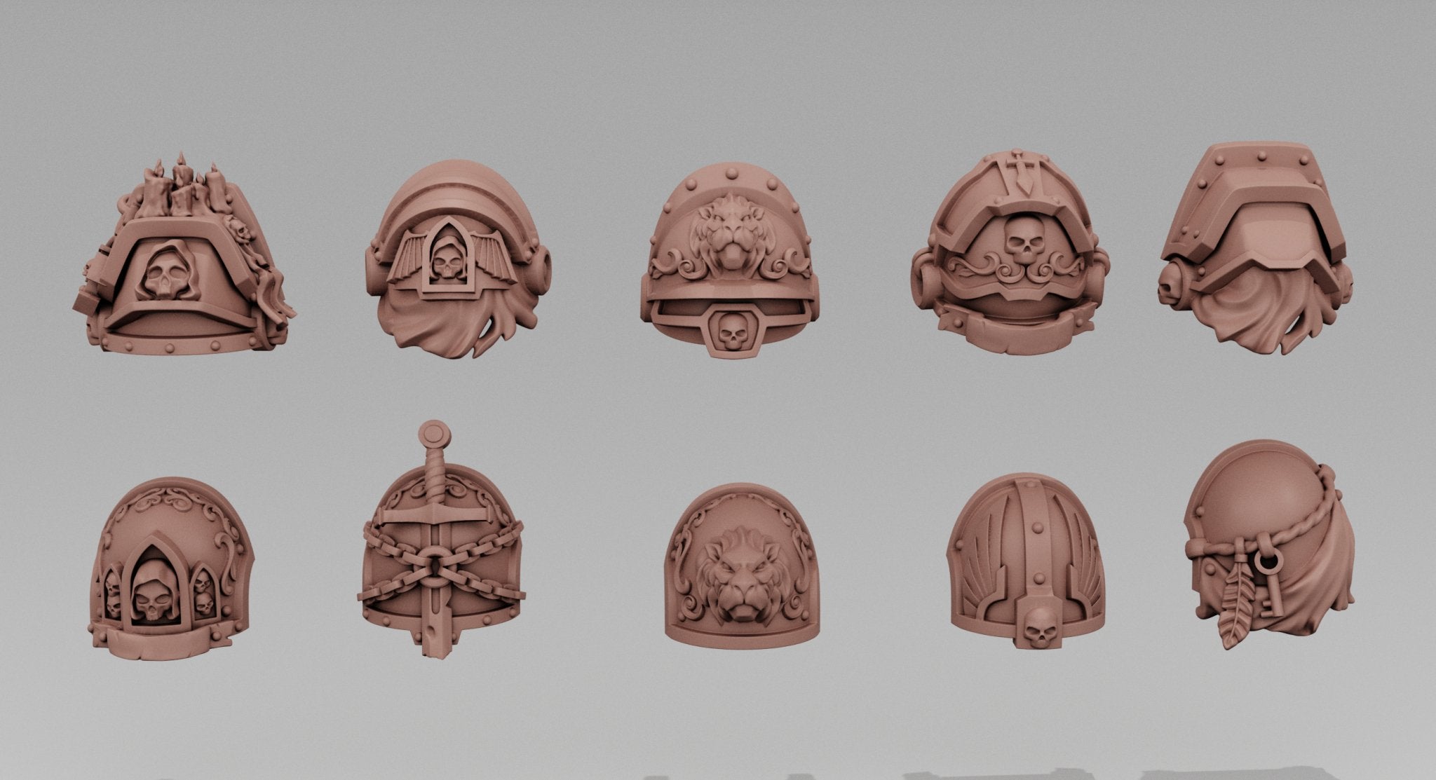 Gloomy Knight Shoulder Pads — Resin Munitorum